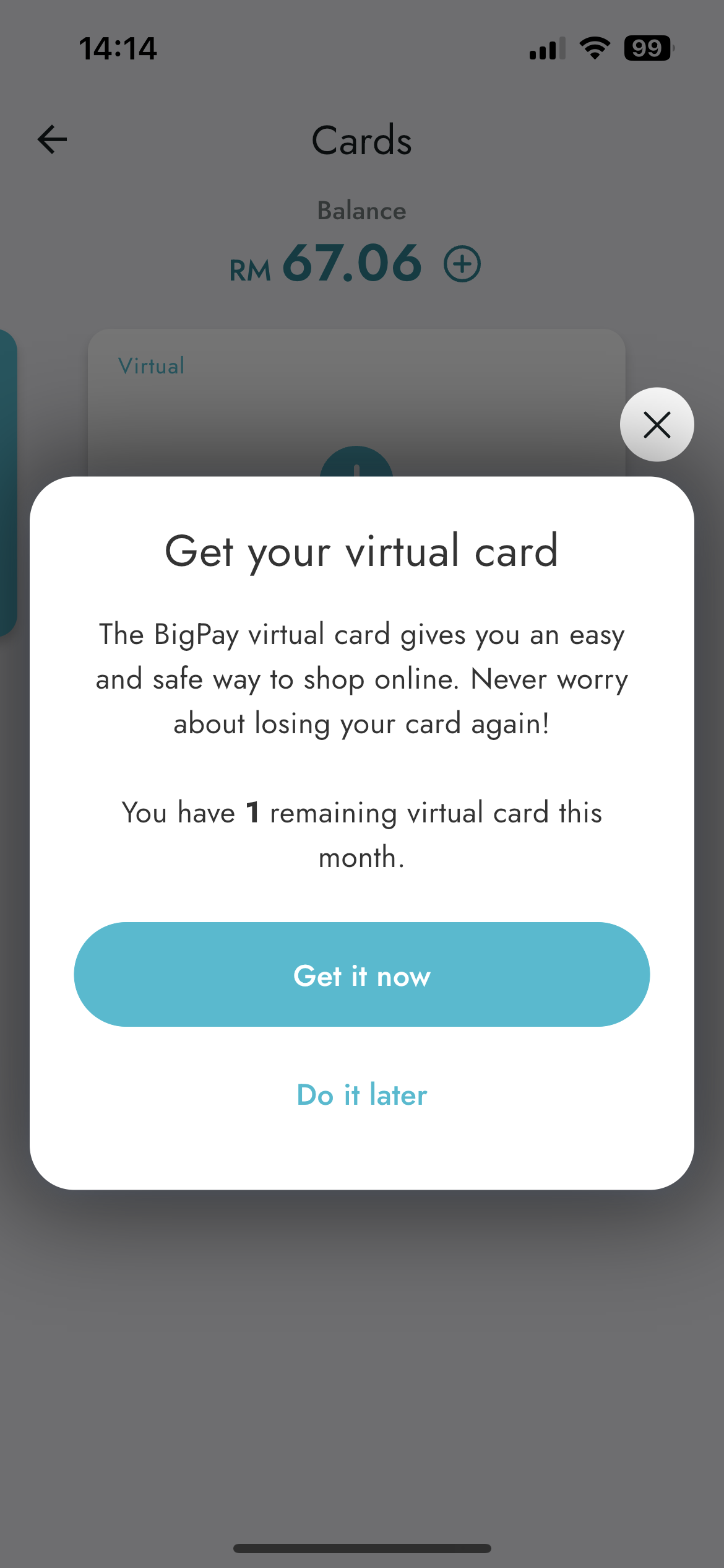 [Card] How do I get a virtual card? 💳 – BigPay Malaysia Support